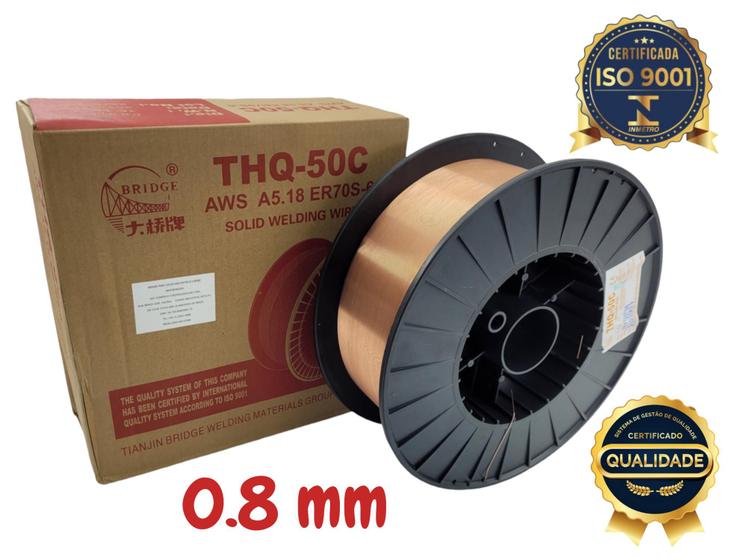 Arame para solda MIG 0,8 mm rolo 15kg uso com gás Produto Certificado INMETRO - BRIDGE - Arame ...