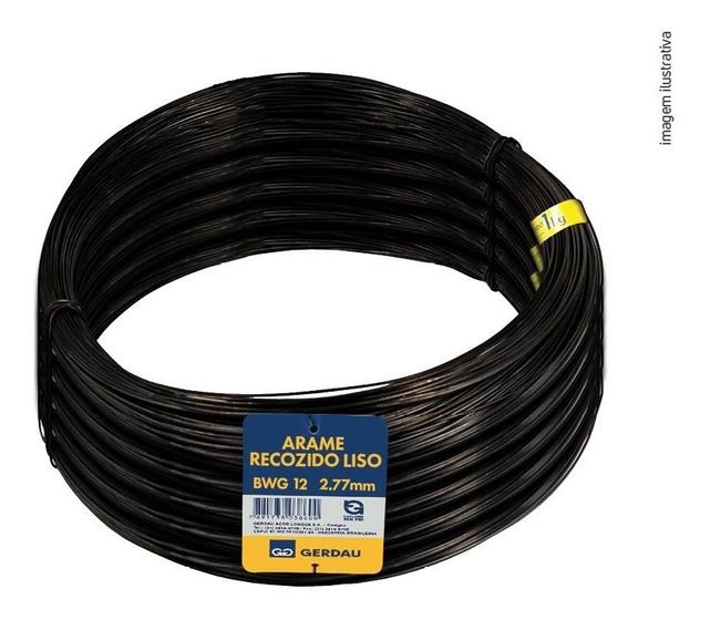 Arame Recozido Liso Bwg 12 2,77mm 5kg Gerdau (5 ROLOS DE 1KG) - Arame ...