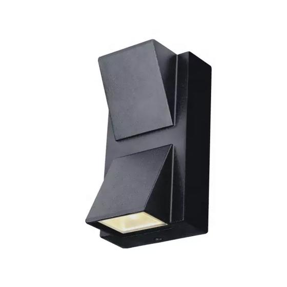 Arandela de Efeito Externa Interna K LED 6W Branco Quente 3000K Duplo Facho Preta IP65 - EMBULED ...