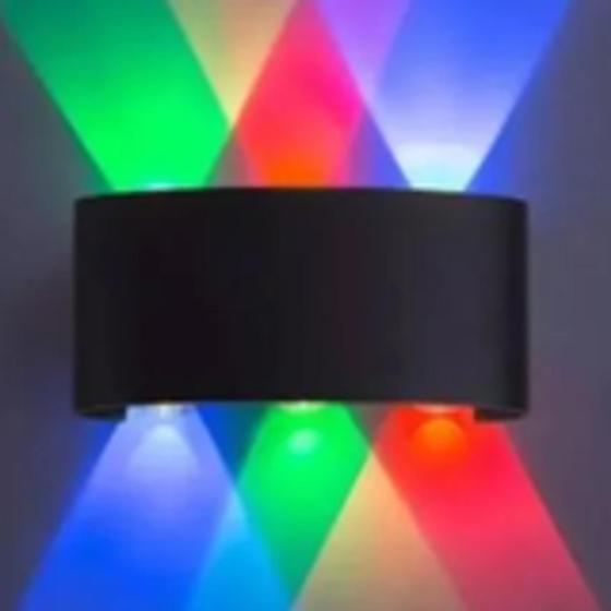 Arandela de led 6w 6leds RGB - interno e externo - HITEC - Luminária de ...