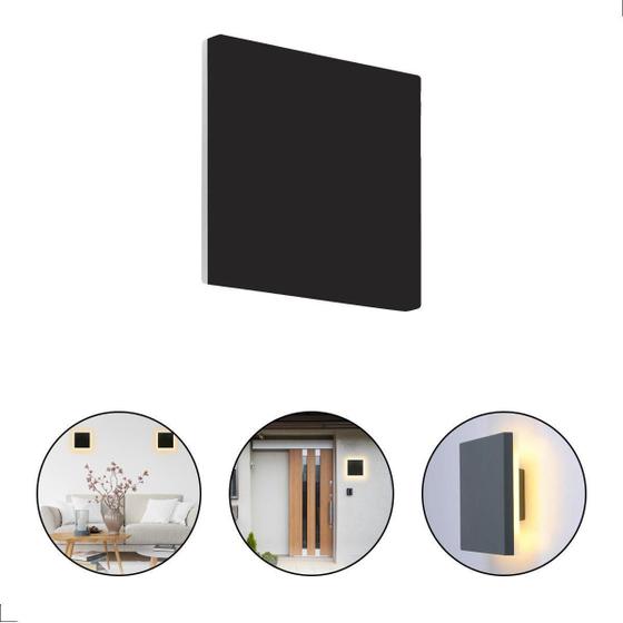 Arandela Eclipse Luz Indireta Quadrada Externa Ip65 12W Led - Opus - Luminária de Parede ...