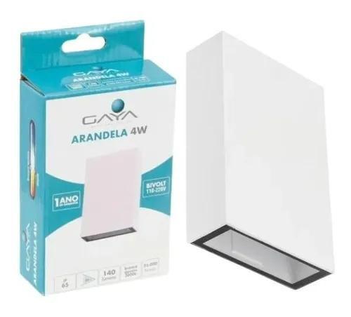 Arandela LED Cube Slim 4W Branco Facho Duplo 3000K Quente IP65 Gaya - Luminária de Parede ...