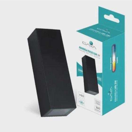 Arandela Led Focus 5W 3000K Preta Bivolt 9773 Gaya - Gaya Iluminação ...