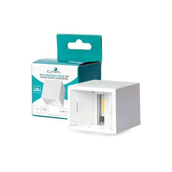 Arandela LED Focus Mini 2W Branca 2 Fachos Direcionáveis 3000K Quente ...