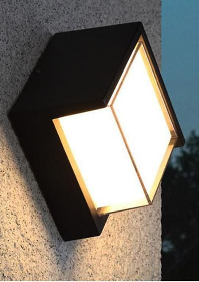 Arandela Moderna Quadrada Iglu Externa Preta 12W 3000K Luz - Opus - Luminária de Parede ...