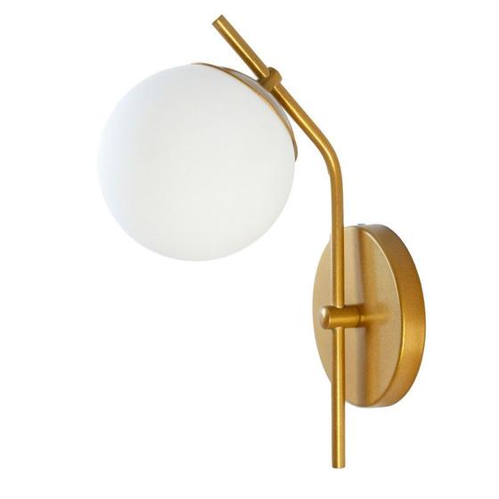 Arandela Parede Inclinada Jabuticaba Globo Vidro Dourado - Single Light ...