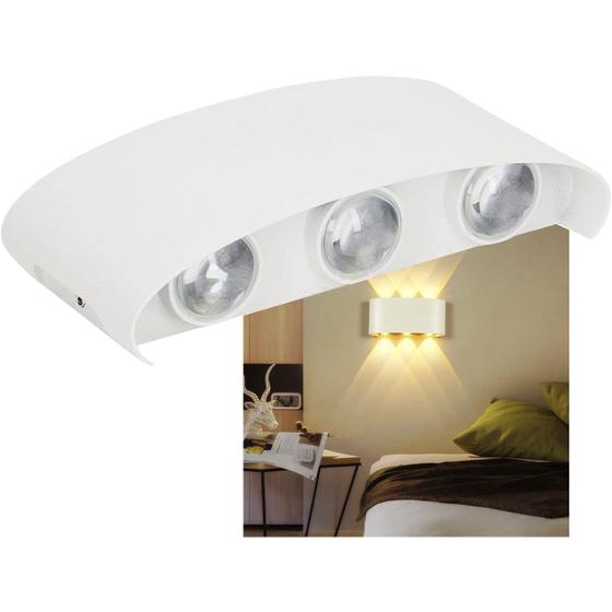 Arandela Parede Luminaria Meia Lua 6w 6 Fachos Iluminaçao Casa Predio ...