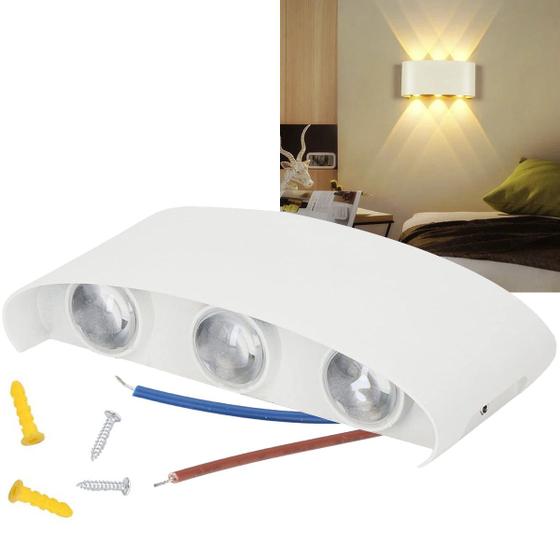 Arandela Parede Meia Lua Luminaria 6w 6 Fachos Iluminaçao Casa Muro ...