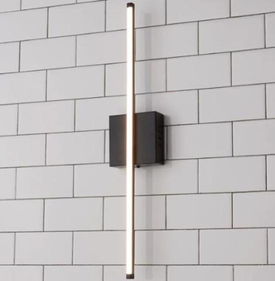 Arandela Slim Linear 1 Perfil Alumínio e Acrílico p/ Fita LED Canopla ...