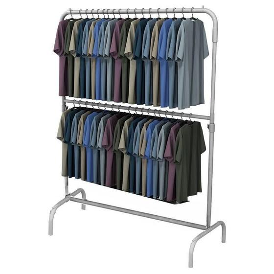 Arara De Chão Cabideiro Branca Roupas Dois Niveis 1 Metro - Fidel ...