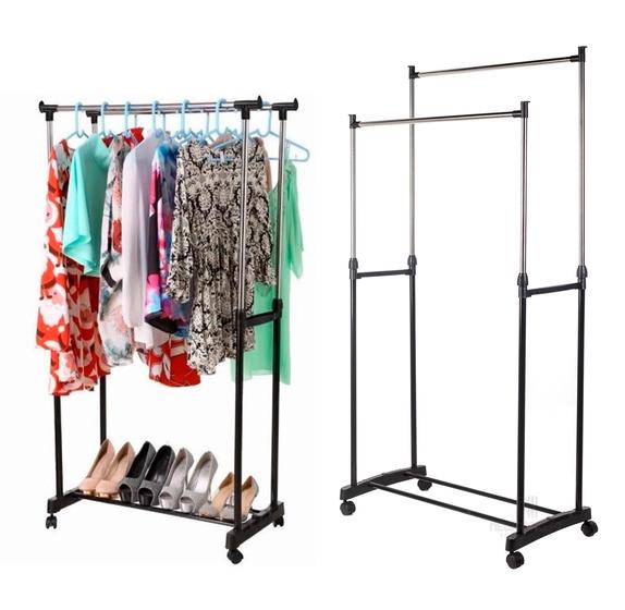 Arara Dupla De Roupas Altura Regulável Sapateira E Rodinhas - Holtter ...