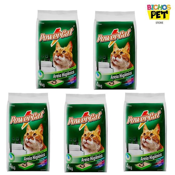 Areia Higiênica Powercat Colosso para Gatos - 4 kg - 5 Unidades - Power Cat - Areia para Gato ...
