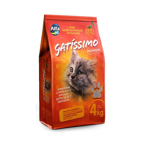 Areia Sanitária Gatíssimo Premium 4kg - Alfa Pet - Areia para Gato ...
