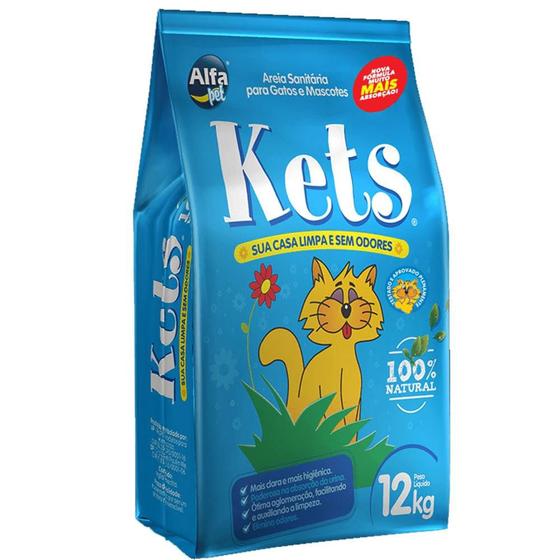 Areia Sanitária para Gatos Kets Azul 12 Kg - Alfa Pet - Areia para Gato ...