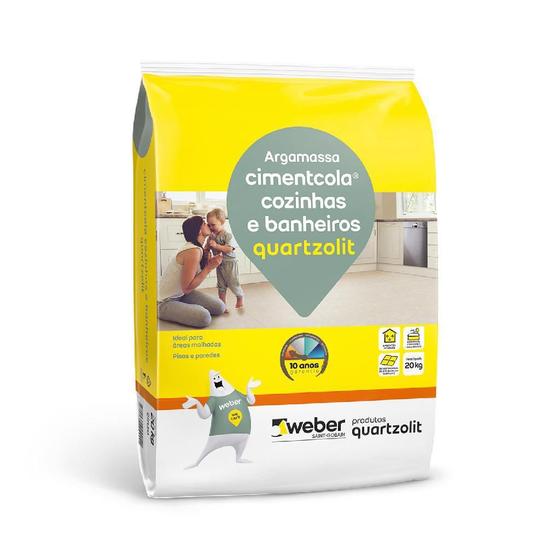 Argamassa Ac1 20kg cozinhas e banheiros cinza Quartzolit - Argamassa ...