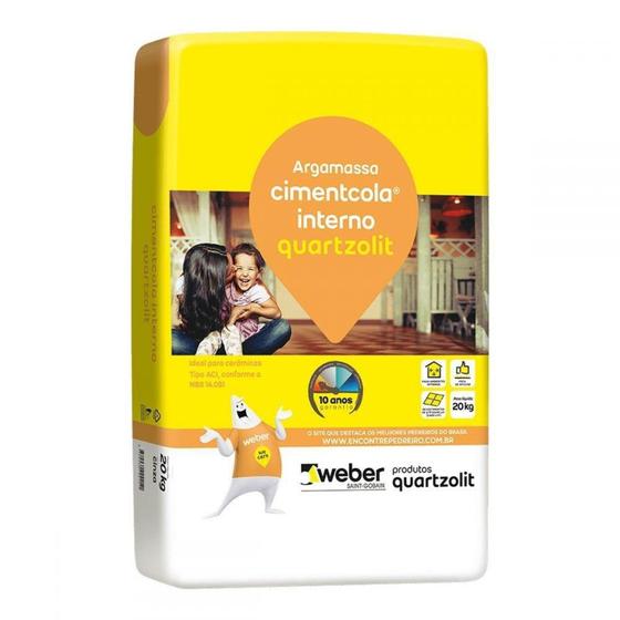 Argamassa Cimentcola Interna AC1 20KG Quartzolit - Argamassa para ...