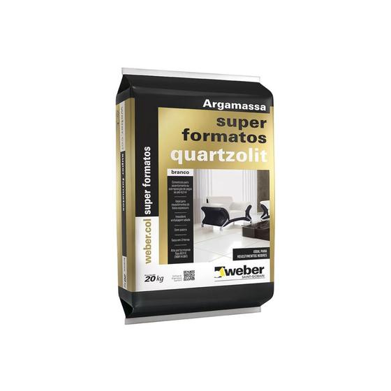 Argamassa Colante para Super Formatos Branco 20kg - Quartzolit ...