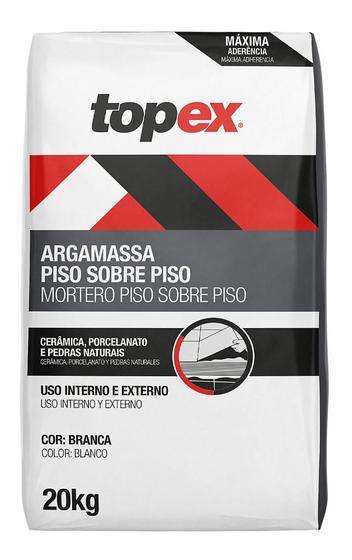 Argamassa Piso Sobre Piso Interna e Externa Branco 20Kg Topex ...