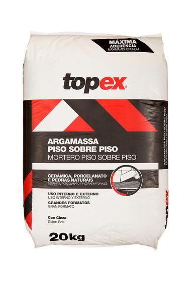 Argamassa Piso Sobre Piso Interno e Externo Cinza 20kg Topex ...