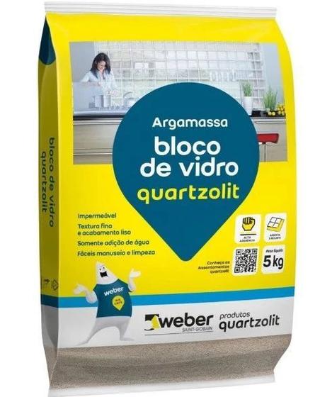 Argamassa Quartzolit Tijolo de Vidro Branca 5kg - Argamassa para ...