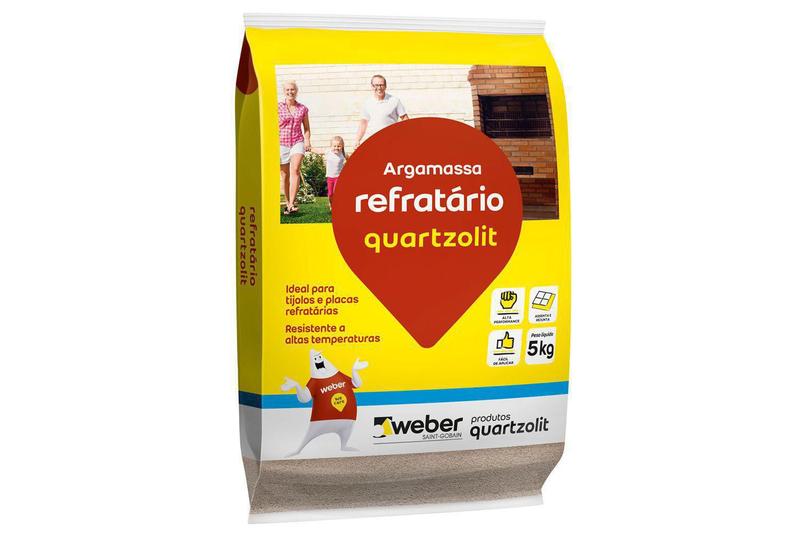 Argamassa Refratários Interno E Externo Cinza 5Kg Quartzolit ...