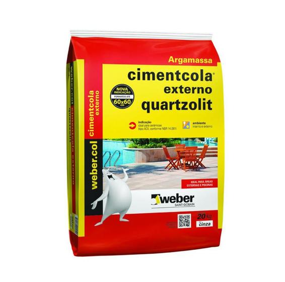 Argamassa Super Externa ACII, Cinza, 20kg - Quartzolit - Argamassa para ...