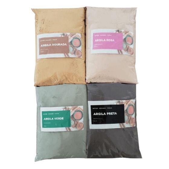 Argila 100% Pura Em Pó 2Kg 4 Cores Todos Os Tipos De Pele - Elegancia ...