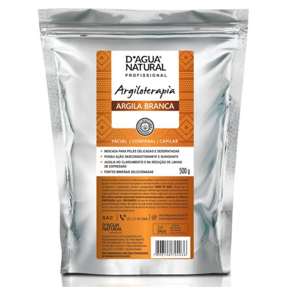 Argila Branca Argiloterapia Facial Corporal Capilar Dágua Natural - D ...