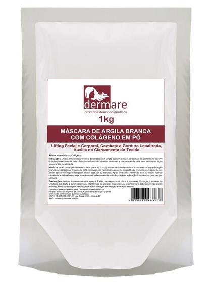 Argila Branca com Colágeno Dermare 1Kg - Argila Corporal - Magazine Luiza