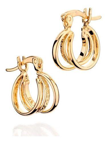 Argola Rommanel Pequena Tripla Vazada Meio Trabalhado 523646 - Brinco ...