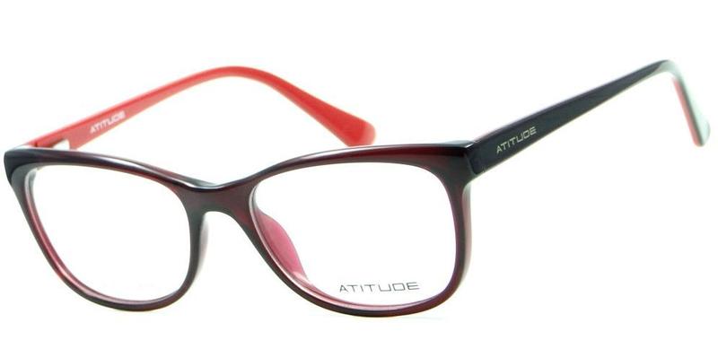 Armação Óculos Atitude At4070 T01 Vinho E Vermelho - Armação de Óculos ...