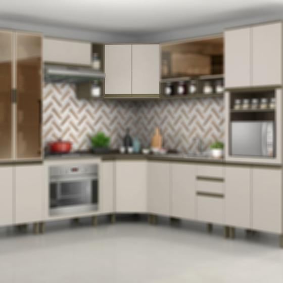 Armário Aéreo 79 cm Cozinha Connect 1 Porta 1 Prateleira 1 Nicho 100% ...