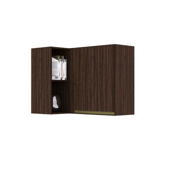 Armário Aéreo De Canto Reto Com Nicho 1 Porta Chocolate Poquema ...