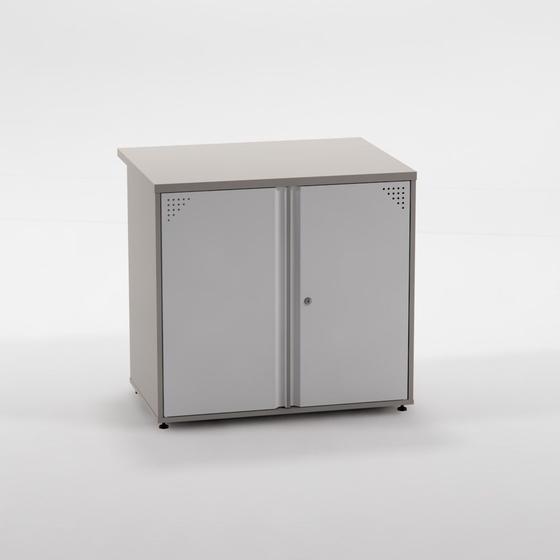 Armario Baixo com Tampo Extensor 74x60 cm Aretto Pandin Cinza e Branco - Armário Escritório ...