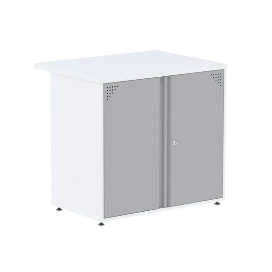 Armário Baixo Com Tampo Extensor Aretto Pandin 79 X 70 Cm Branco e Cinza - Outros Móveis ...