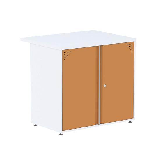 Armário Baixo Com Tampo Extensor Aretto Pandin 79 X 70 Cm Branco e Laranja Picasso - Outros ...