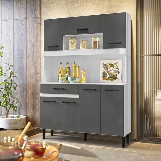 Armário Cozinha 7 Portas 1 Gaveta Magazin 120 - Nicioli - Armário de ...