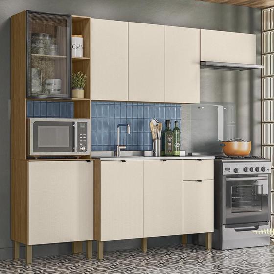 Armário de Cozinha Completa com Balcão para pia MDF 9 Portas Vert Plus ...