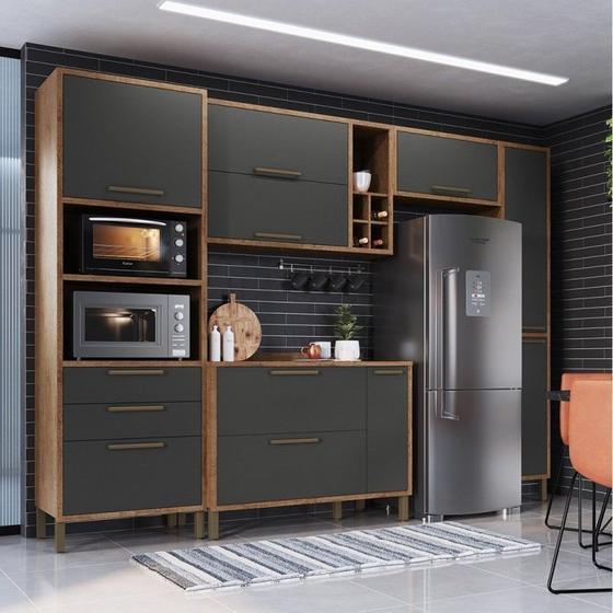 Armário de Cozinha Completo 5 Peças 100% MDF 8 Portas com Porta ...