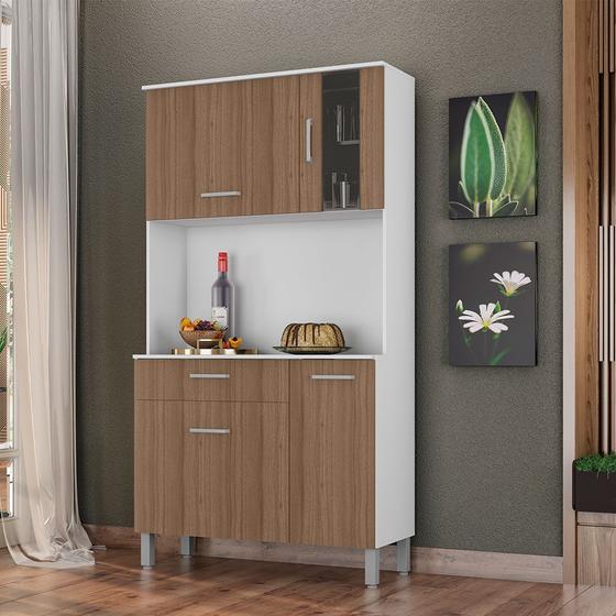 Armario de Cozinha Kit Viena Plus 910 4 Portas 1 Gaveta Branco/montana - CIALAR - Outros Móveis ...
