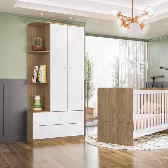 Armário Guarda Roupa Roupeiro Infantil Bebê 2 Portas 2 Gavetas Infantil ...