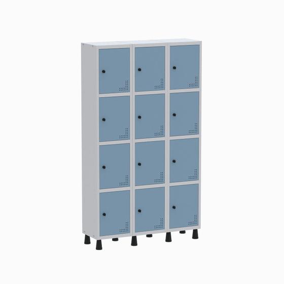 Armário Locker Guarda Volume Aço Light 3v 12 Portas Gr303/12 - Pandin ...