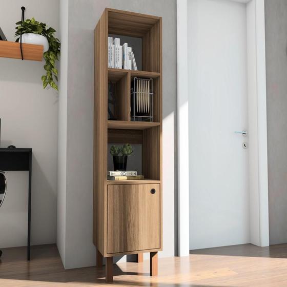 Armário Multiuso Escritório Organizador Sala Estar Home 1 Porta 4 ...