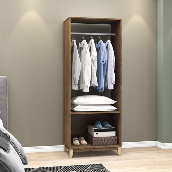Armário Roupeiro Closet Aberto Com 01 Nicho e 01 Cabideiro LE 6001 ...