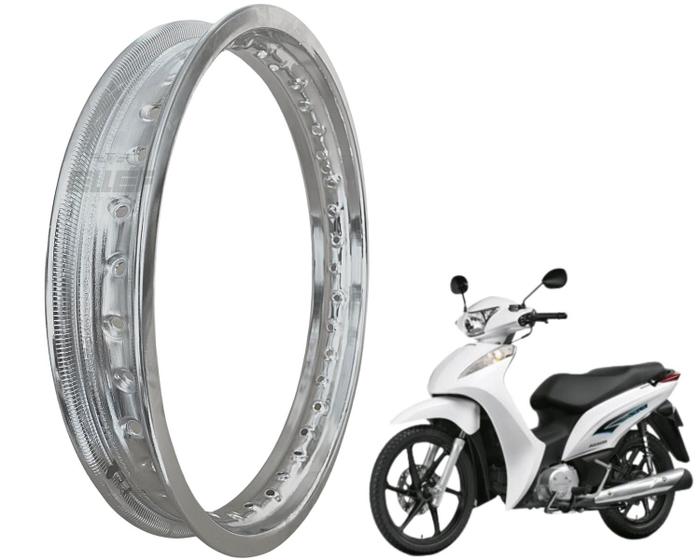 Aro de Roda Traseiro 14X160 Moto Biz 110i 2016 2017 2018 Cromado Ferro ...
