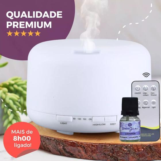 Aromatizador Umidificador Difusor Eletrico 500ml + Essencia Cheiro Zen ...
