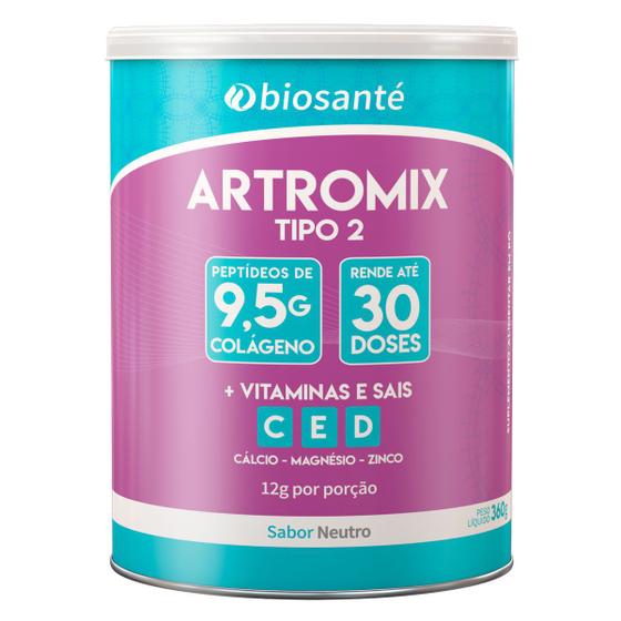 Artromix tipo 2 360 g - biosante (neutro) - Colágeno - Magazine Luiza