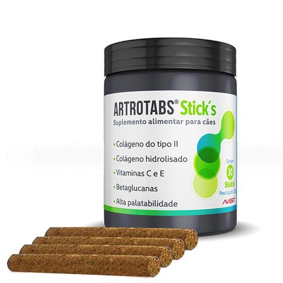 Artrotabs 30 Sticks Para Cães Suplemento Alta Patabilidade Alimentar ...