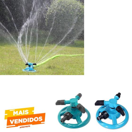 Aspersor Irrigador De Jardim Grama Gramado Com 3 Bicos Rotativo 360 ...