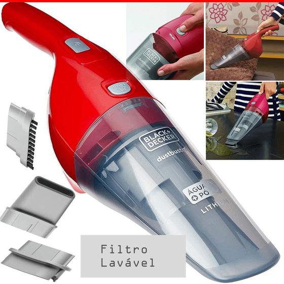 Aspirador Pó Água Portátil Sem fio Black Decker Recarregável APB3600 Bateria Filtro Lavável ...
